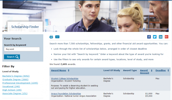 The Scholarship Finder: Tap into free money for college | CareerOneStop